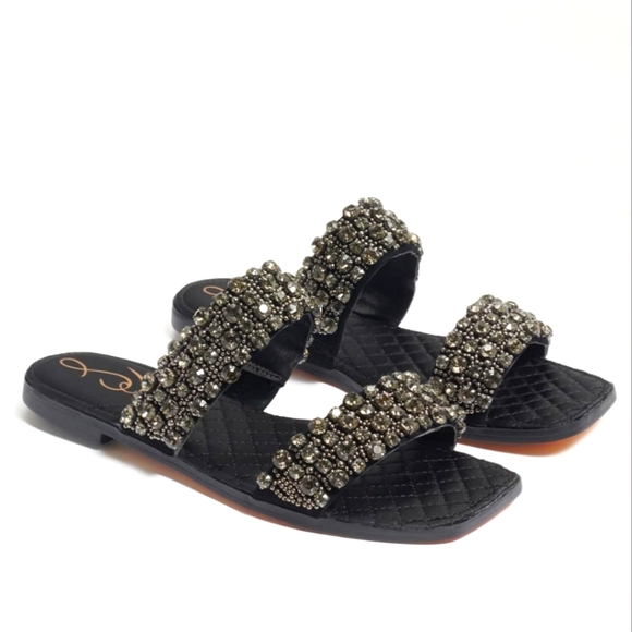 Sam Edelman | Shoes | Sam Edelman Ezel Embellished Two Strap Slide ...